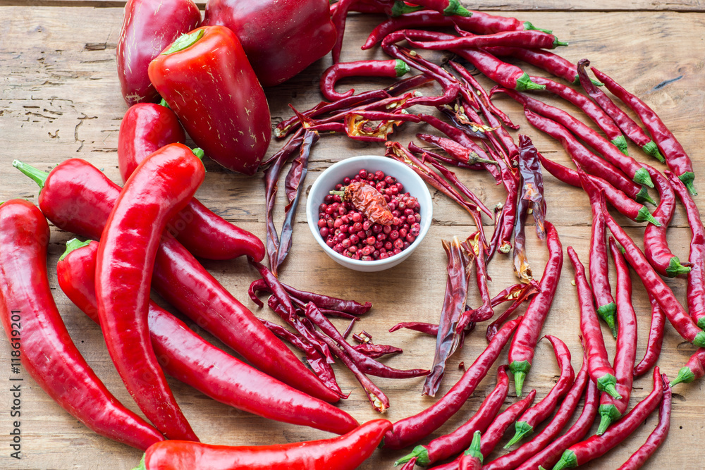 Thai pepper, Chilli Padi, Bird's Eye Chilli, Bird Chilli on old Stock ...