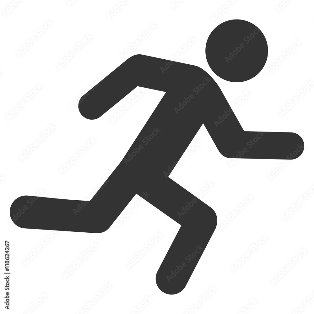 Running Man icon. Vector style is flat iconic symbol with rounded ...