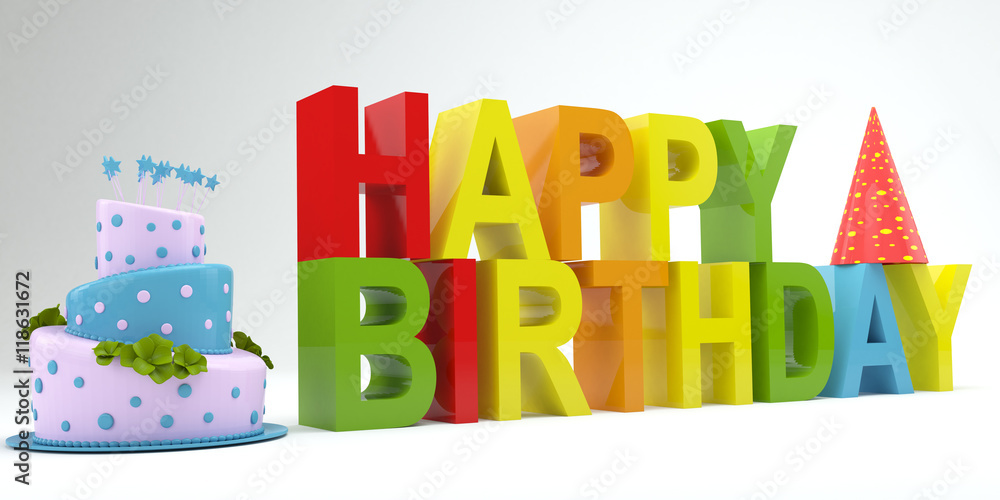 Happy Birthday 3d Wallpaper Cake