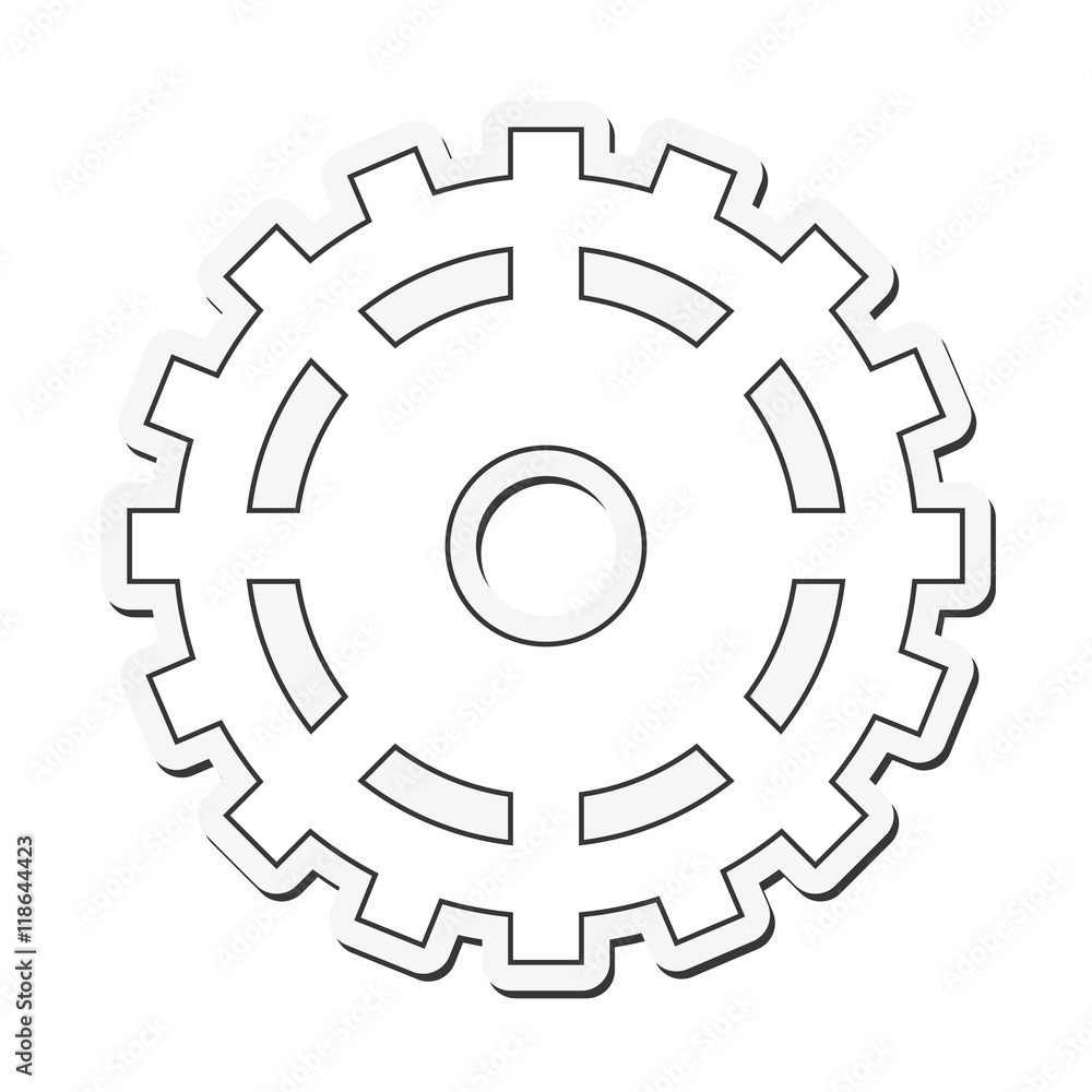 gear cog circle machine part icon. Flat and Isolated design. Vector ...