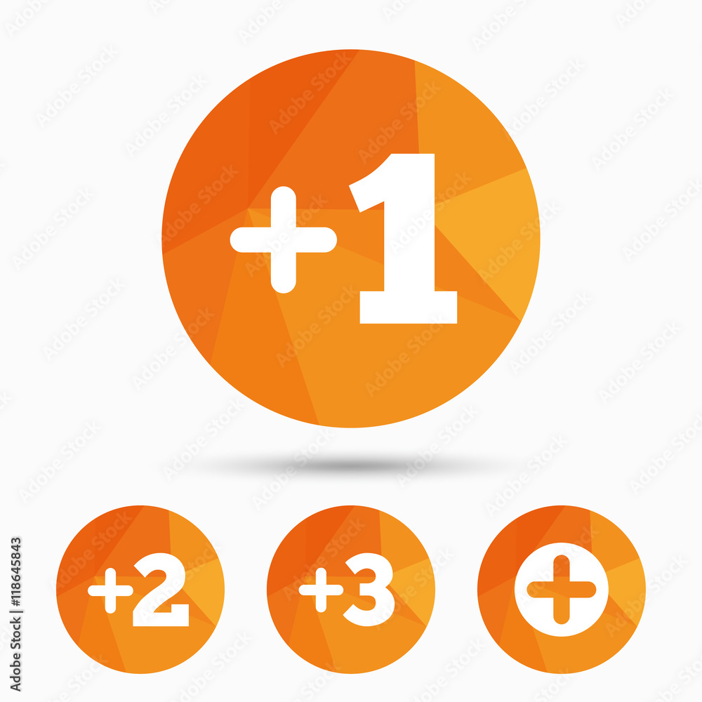 Plus icons. Positive symbol. Add one more sign. Stock Vector | Adobe Stock