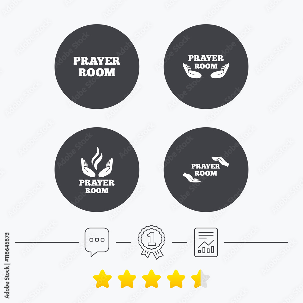 Prayer room icons. Religion priest symbols. Stock Vector | Adobe Stock