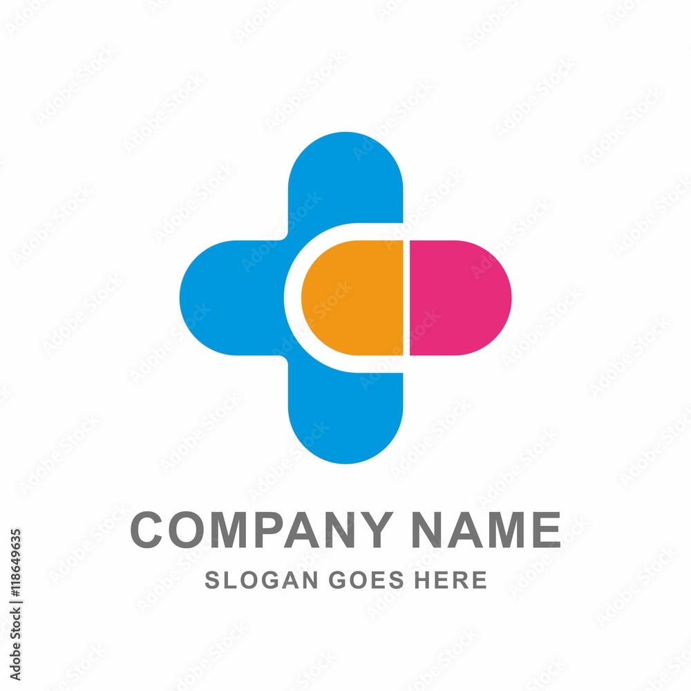 Stockvector Medical Pharmacy Geometric Cross Capsule Caplet Medicine ...