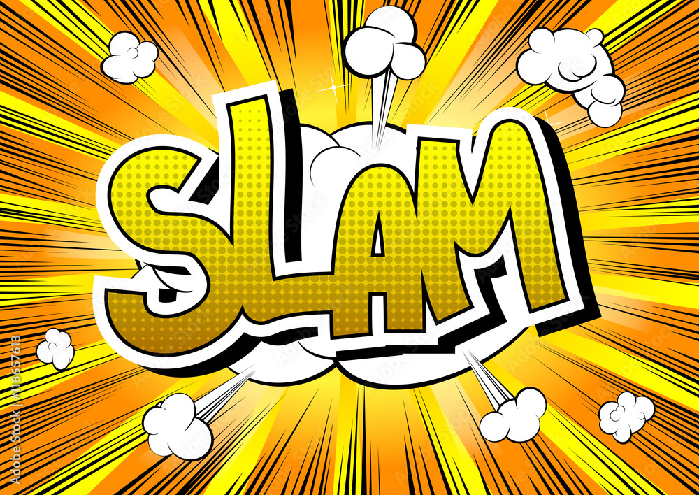 Slam - Comic book style word. Stock Vector | Adobe Stock