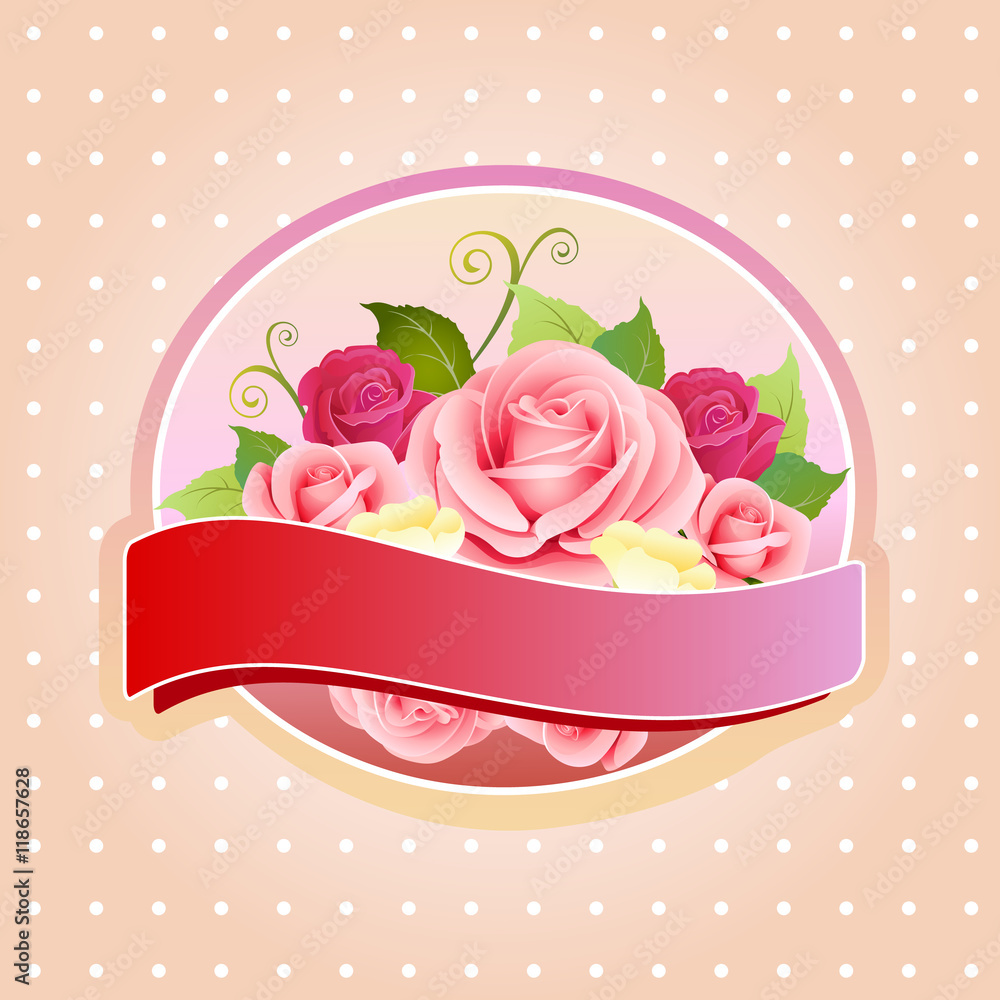 rose label Stock Vector | Adobe Stock
