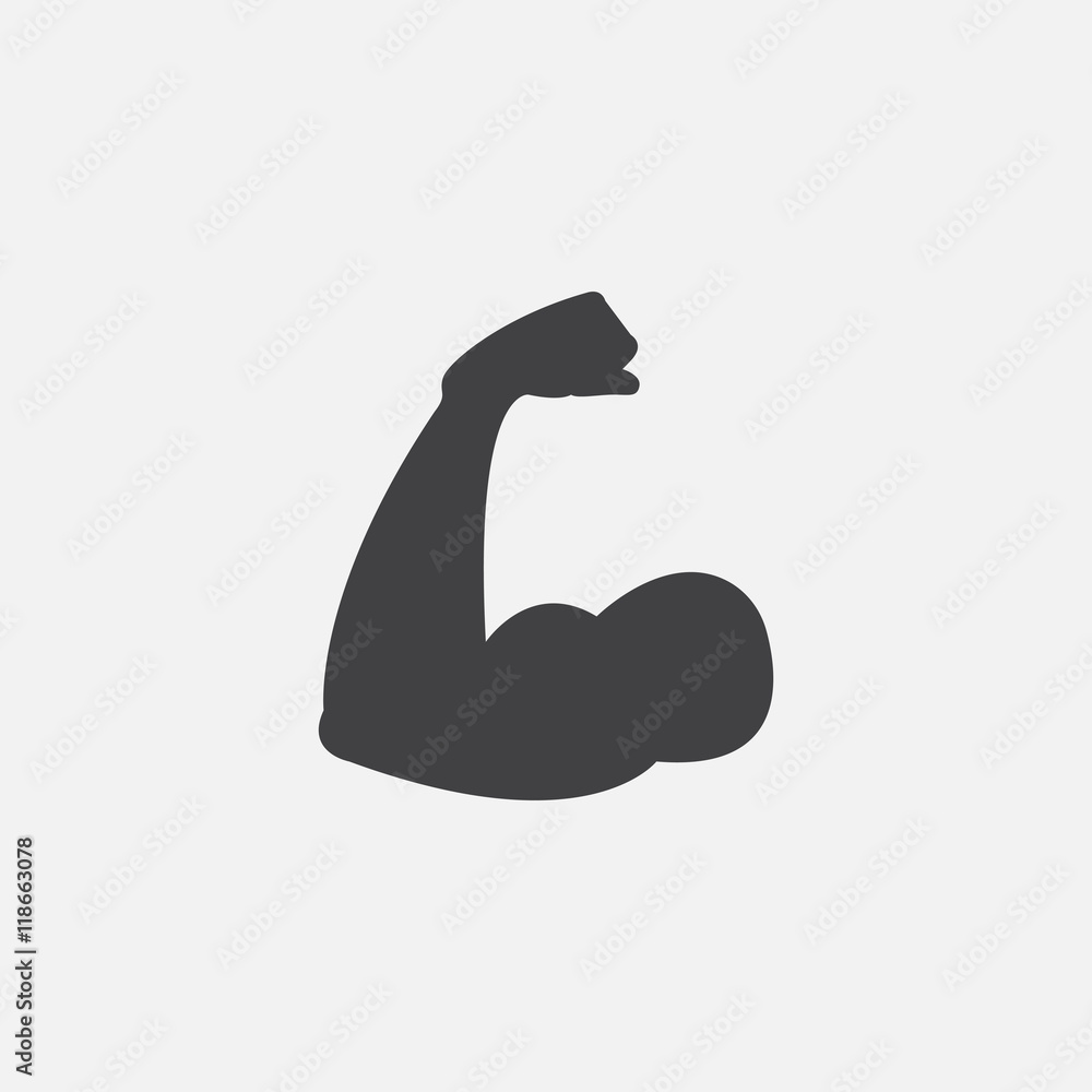 biceps icon vector, solid logo illustration, pictogram isolated on ...