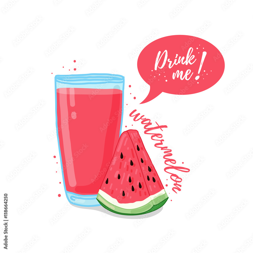 Design Template banner, poster, icons watermelon smoothies ...