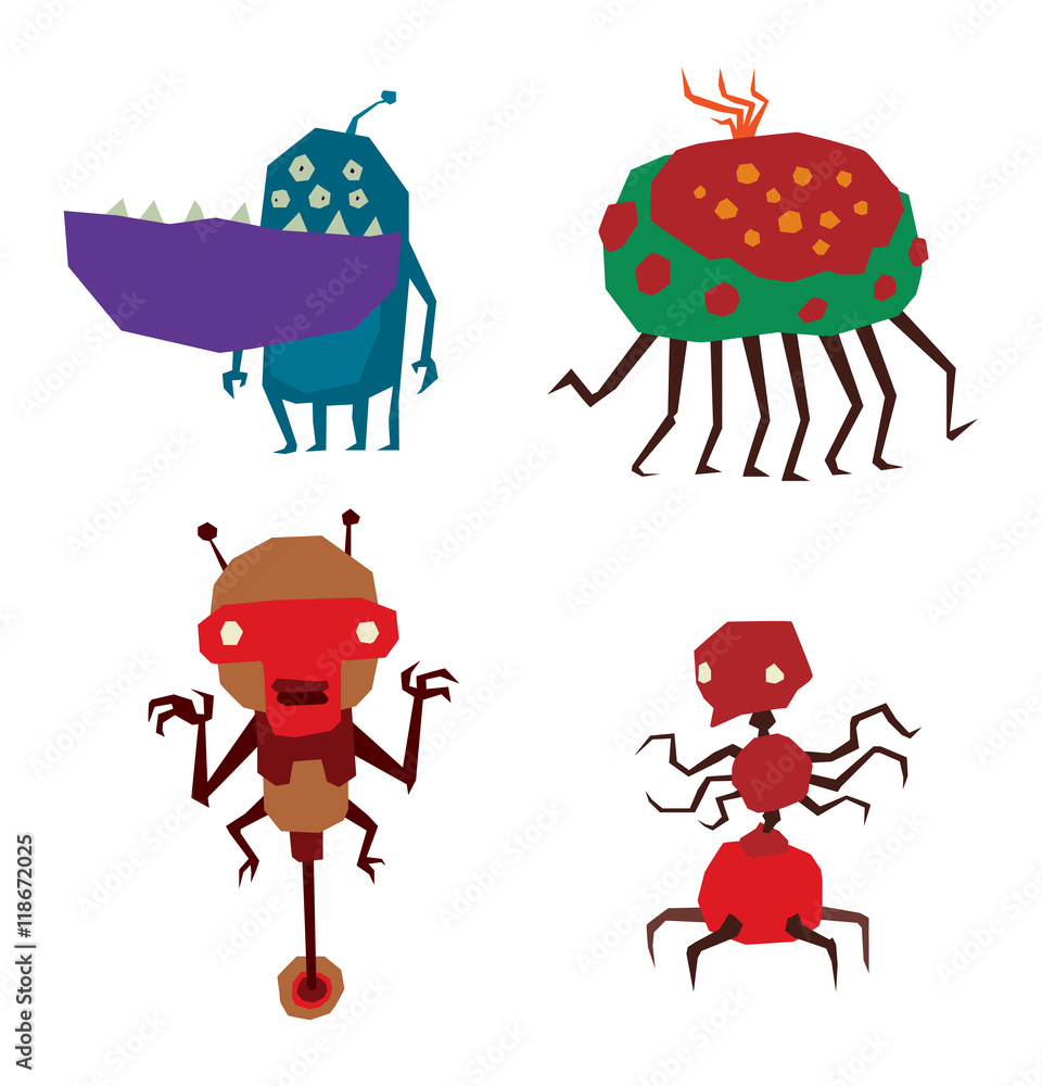 Alien monster vector illustration. Stock Vector | Adobe Stock