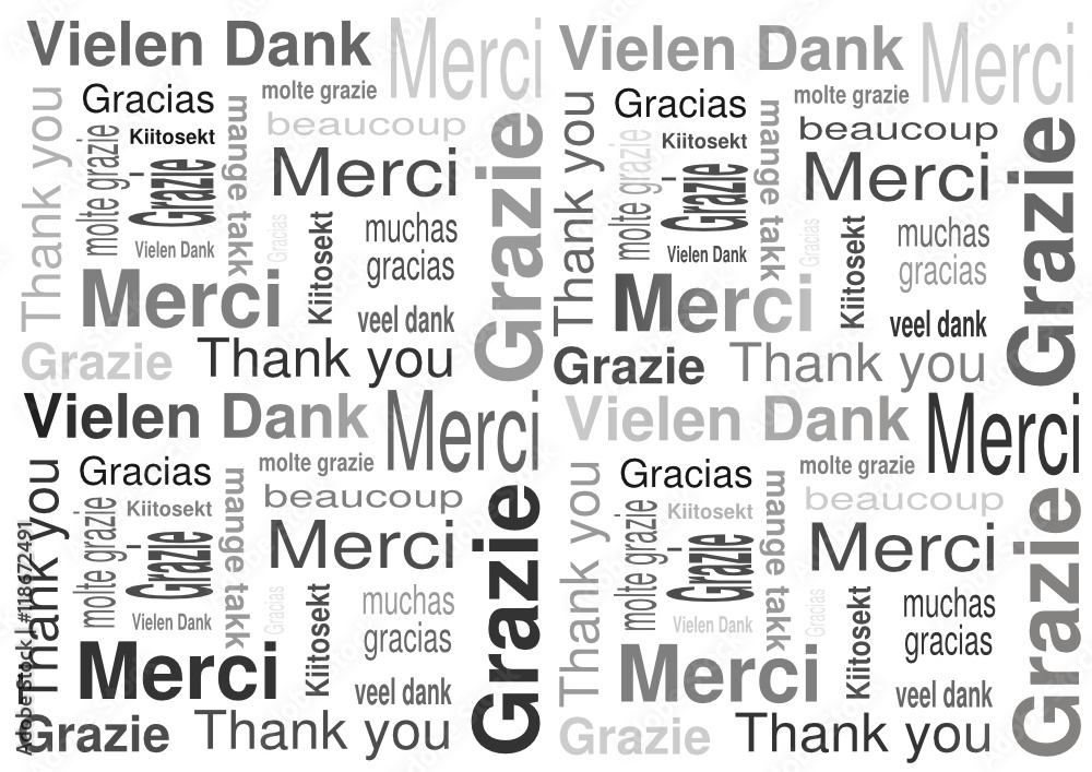 Vielen Dank - Merci - Thank You - Gracias Stock Vector | Adobe Stock