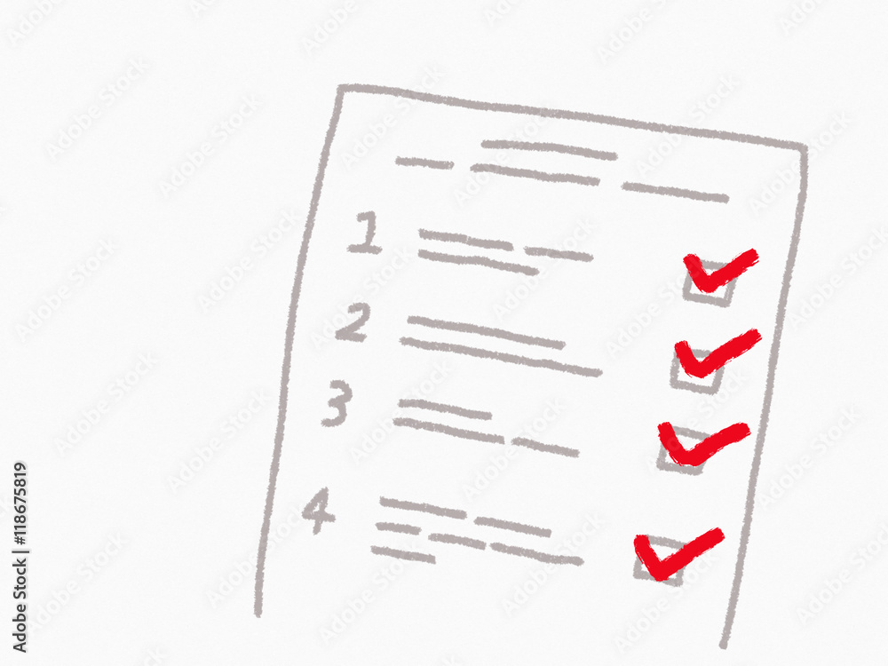 hand drawn customer survey for, risk assessment check list or ...