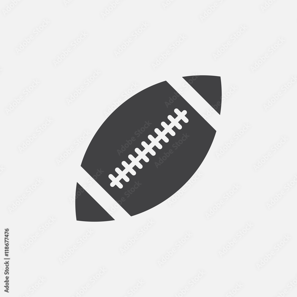 American football ball icon vector, solid logo illustration, pictogram ...