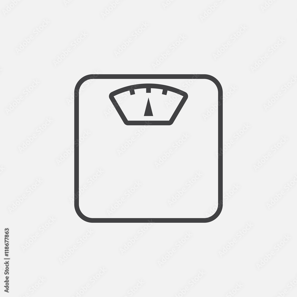 Weight Scale Logo Weight Scale Line Icon Vector Afbeelding Door