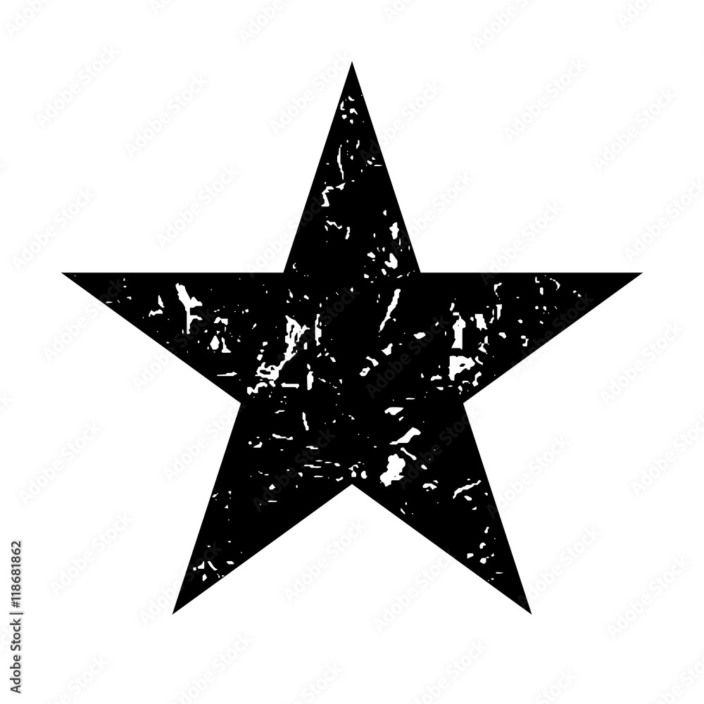 Star icon grunge texture. Vintage retro style. Design element. Black ...