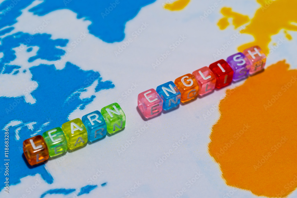 LEARN ENGLISH on world map Stock Photo | Adobe Stock