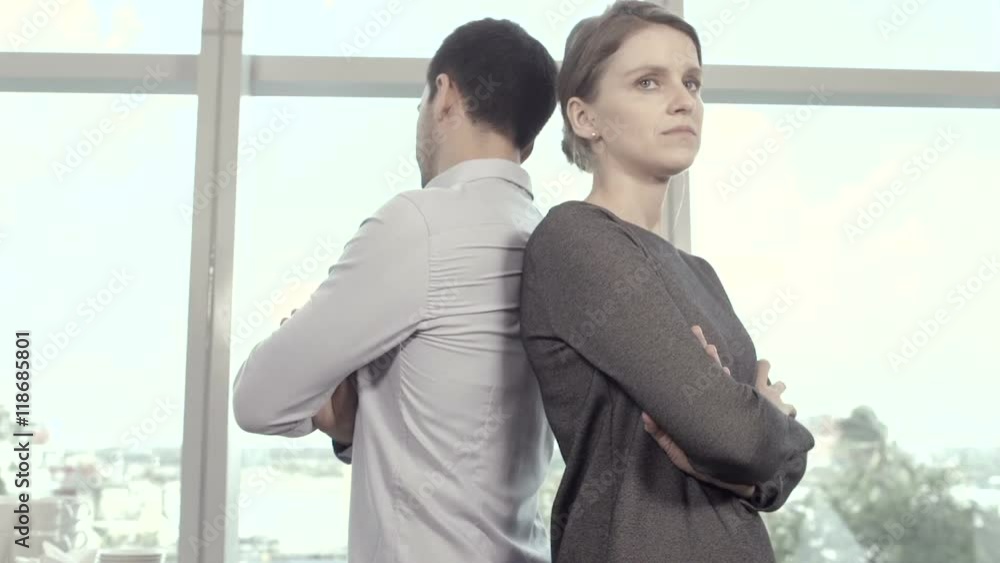 Business People Standing Back to Back Stock Video | Adobe Stock