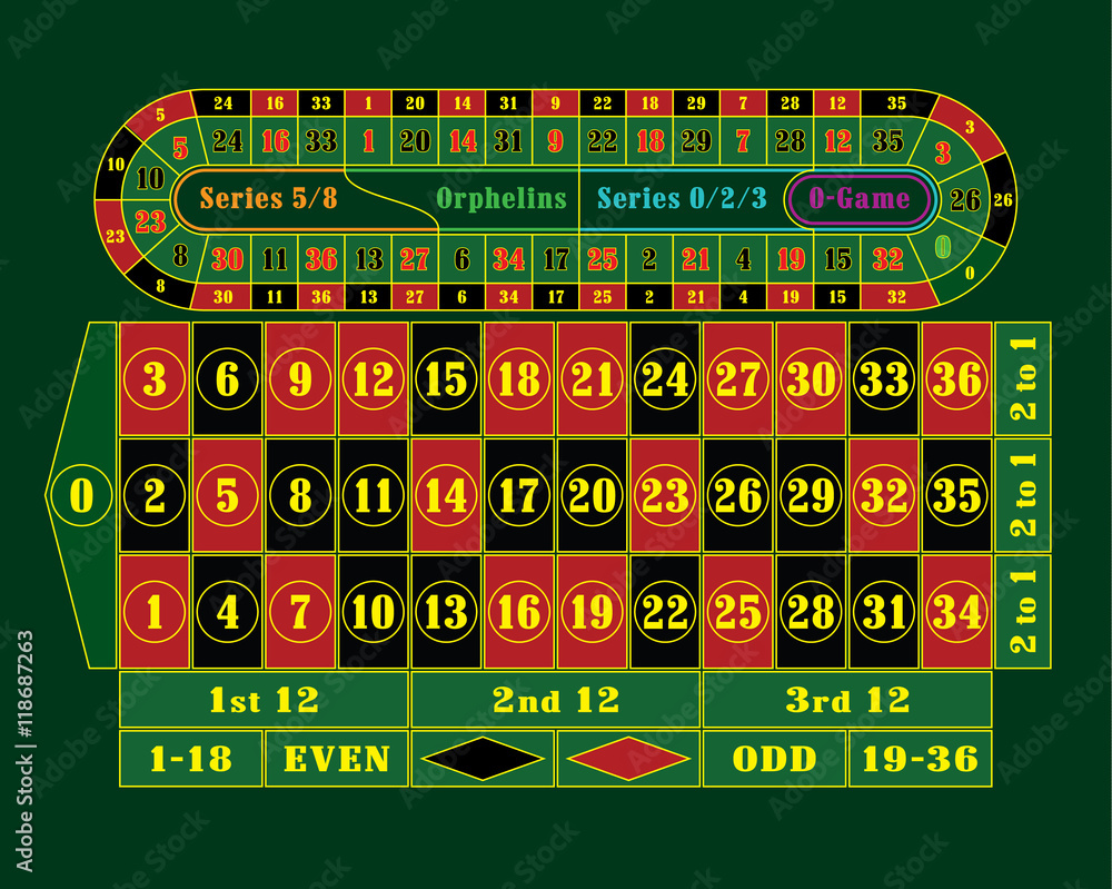 Traditional European Roulette Table vector illustration Stock Vector ...