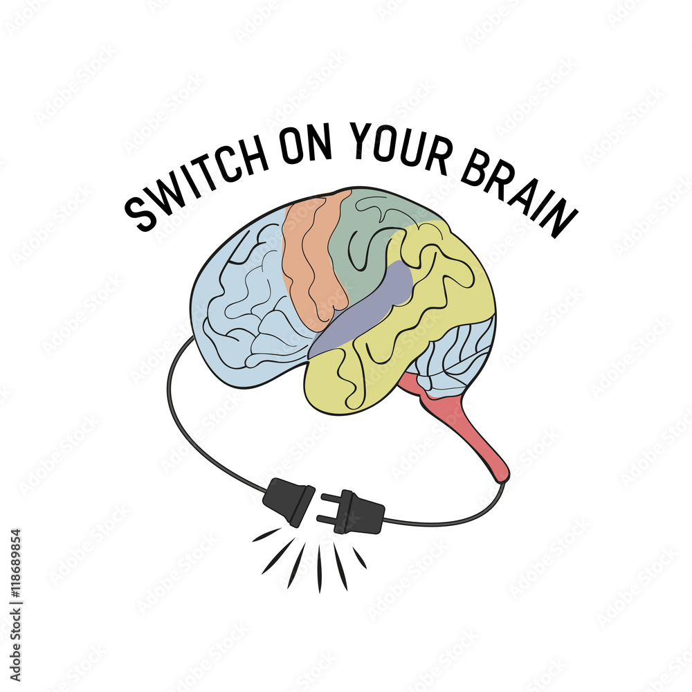 Brain Illustration Typography