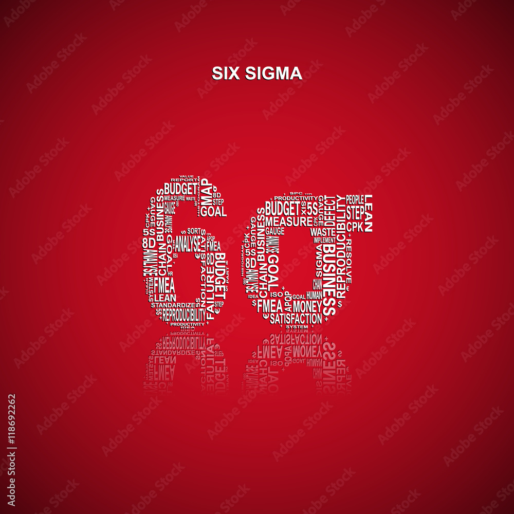 Six sigma typography background Stock Vector | Adobe Stock