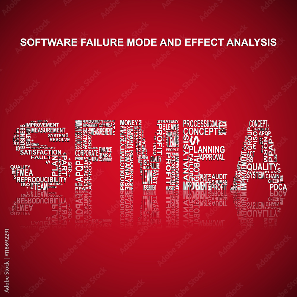 Software failure mode and effect analysis typography background Stock ...