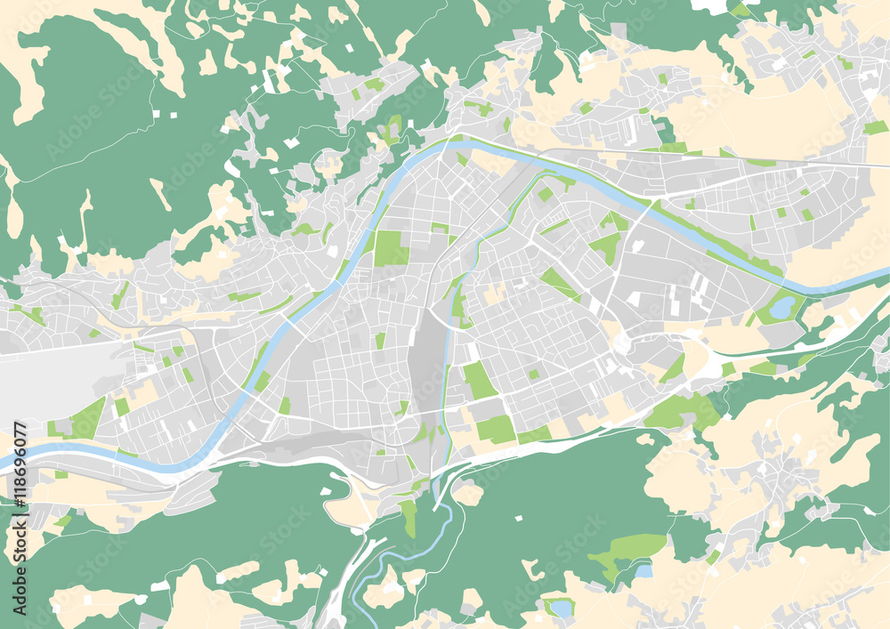vector city map of Innsbruck, Austria Stock Vector | Adobe Stock
