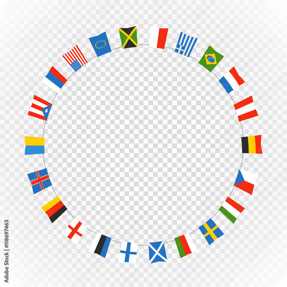 Color flags of differemt countries on transparent background. Ve Stock ...