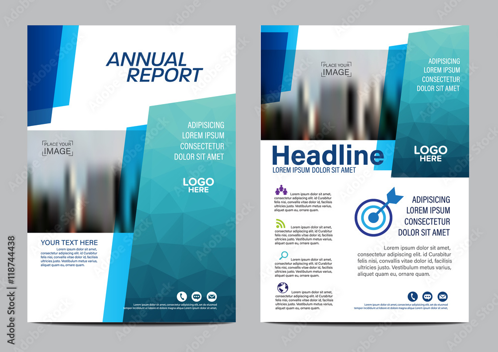 Brochure Layout design template. Annual Report Flyer Leaflet cover ...
