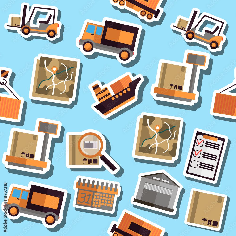 Color Logistics flat collage Stock Vector | Adobe Stock