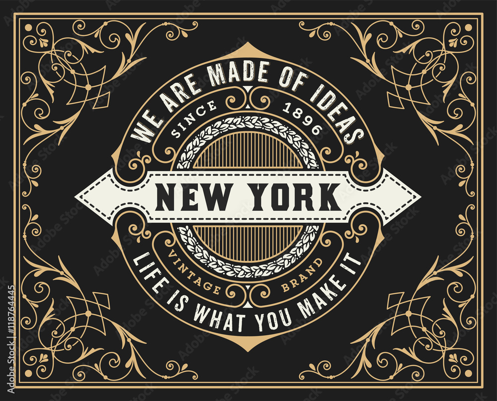 Vintage design with floral frame Stock Vector | Adobe Stock