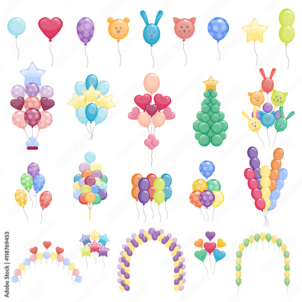 Balloons vector set collection Stock Vector | Adobe Stock