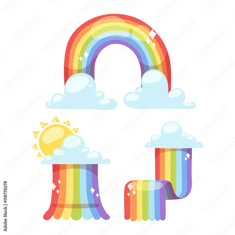Rainbow vector set isolated Stock Vector | Adobe Stock