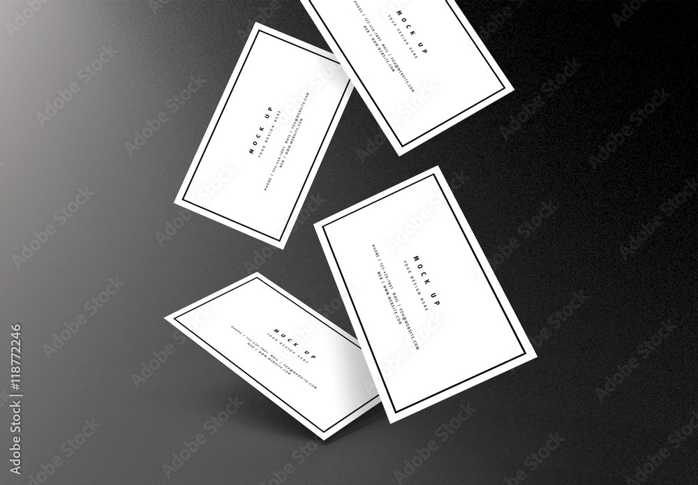 Multiple Business Card Mockups Stock Template | Adobe Stock