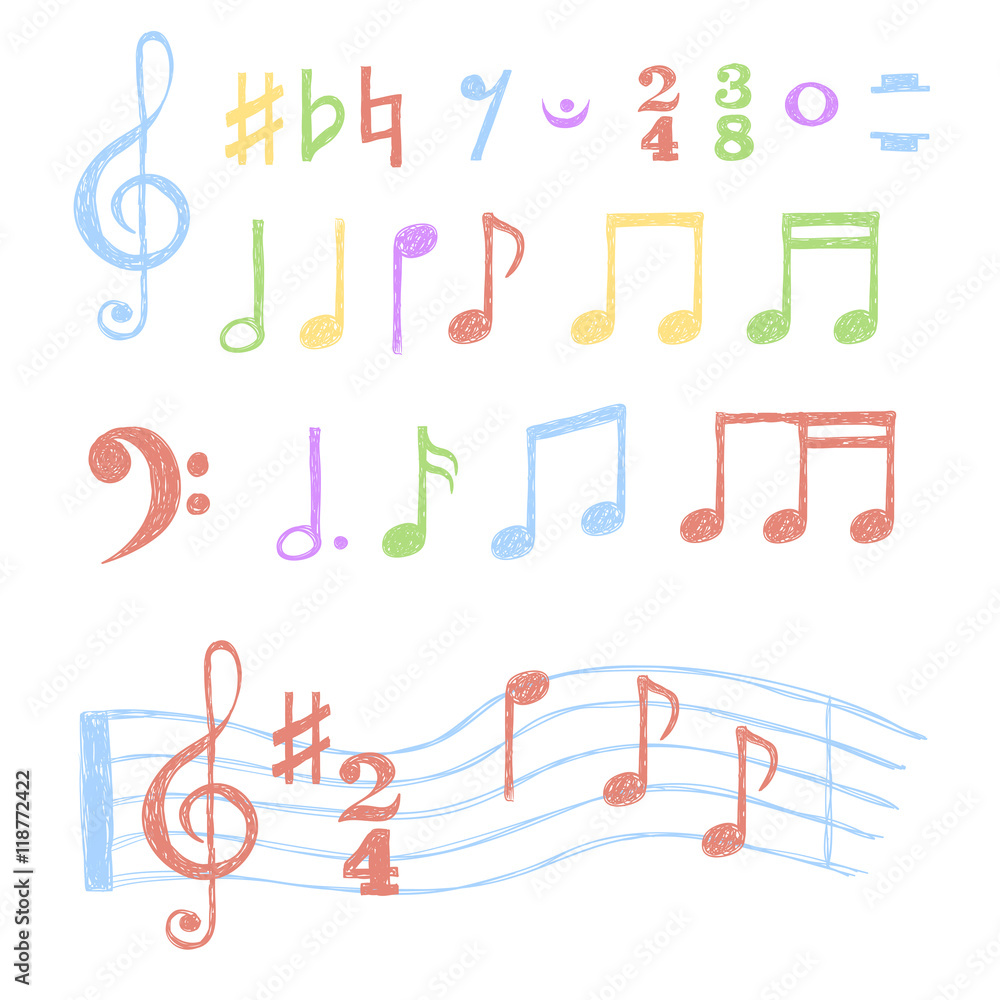 Colorful Music Notes Symbols
