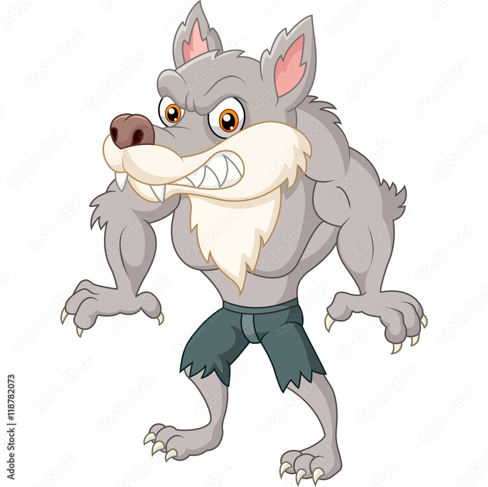 Angry wolf character Stock Vector | Adobe Stock