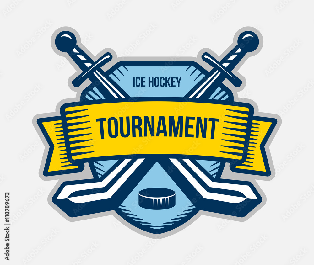 Ice hockey logo. Winter team sport tournament. Knight, pirate ...