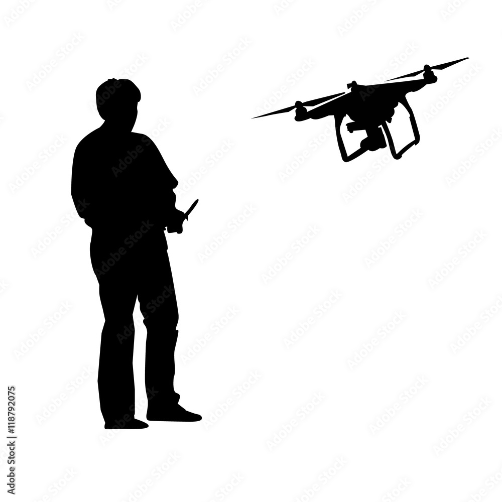 Man and drone Stock Vector | Adobe Stock