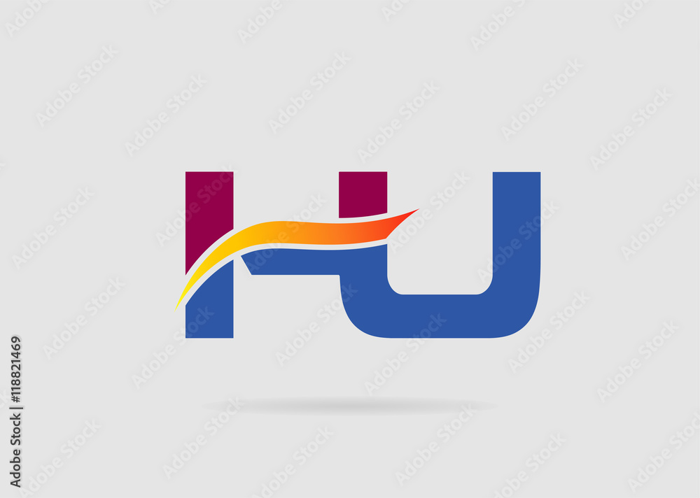 HU Logo. Vector Graphic Branding Letter Element Stock Vector | Adobe Stock