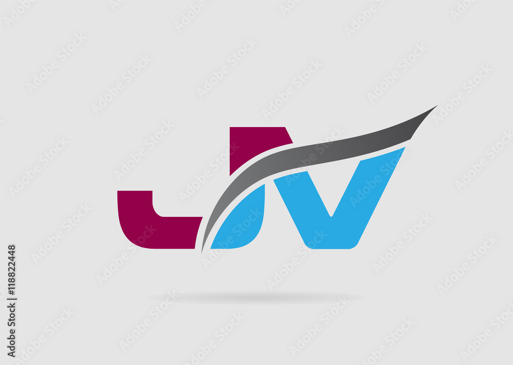 JV Logo. Vector Graphic Branding Letter Element Stock Vector | Adobe Stock