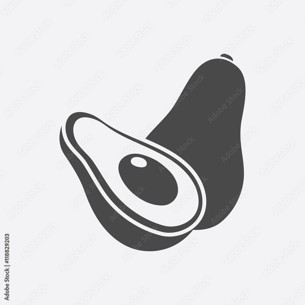 Avocado icon black. Singe fruit icon. Stock Vector | Adobe Stock