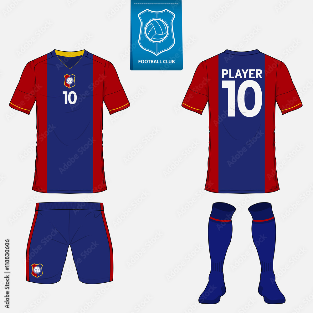 Set of soccer kit or football jersey template for football club. Flat ...