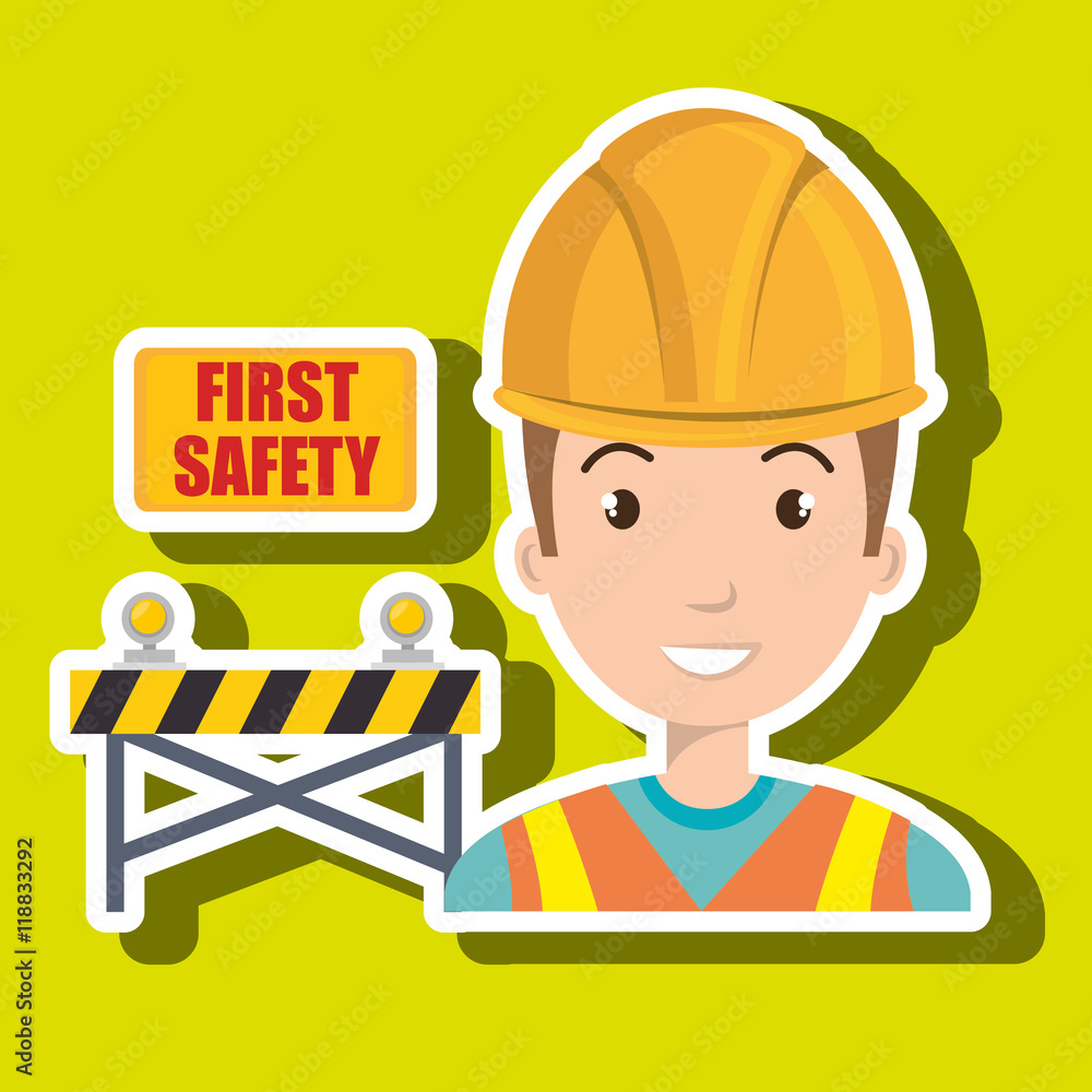 first safety worker icon vector illustration design Stock Vector ...