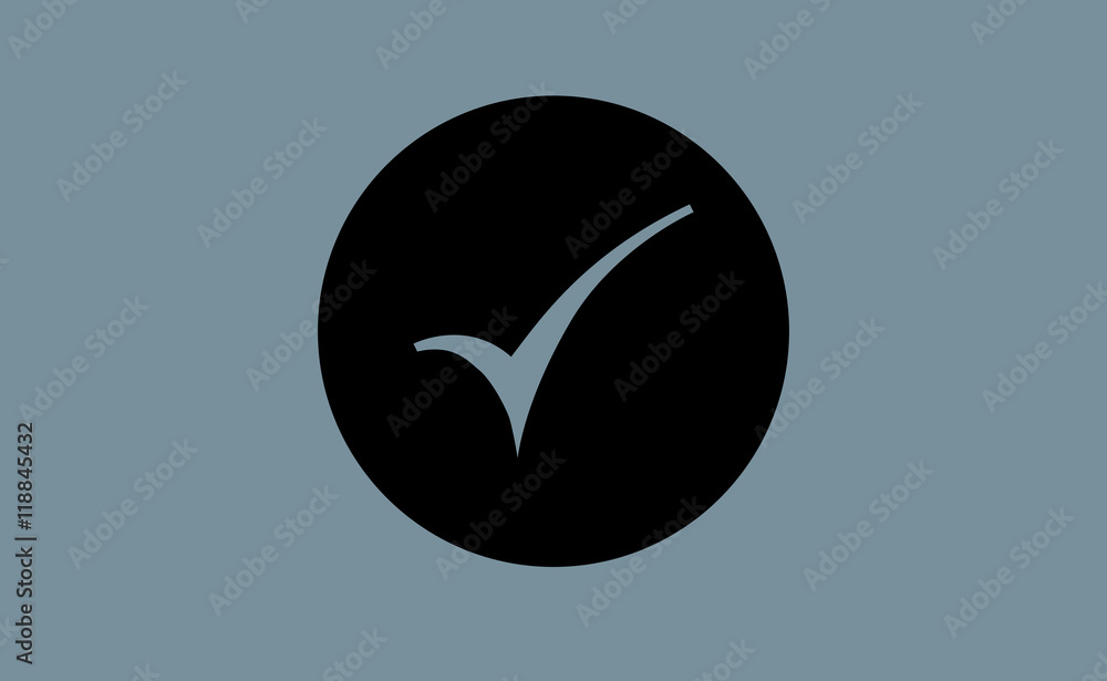 Vector checkmark symbol in circle on flat background Stock Vector ...