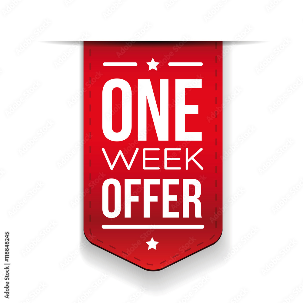 One Week Offer Red ribbon Stock Vector | Adobe Stock