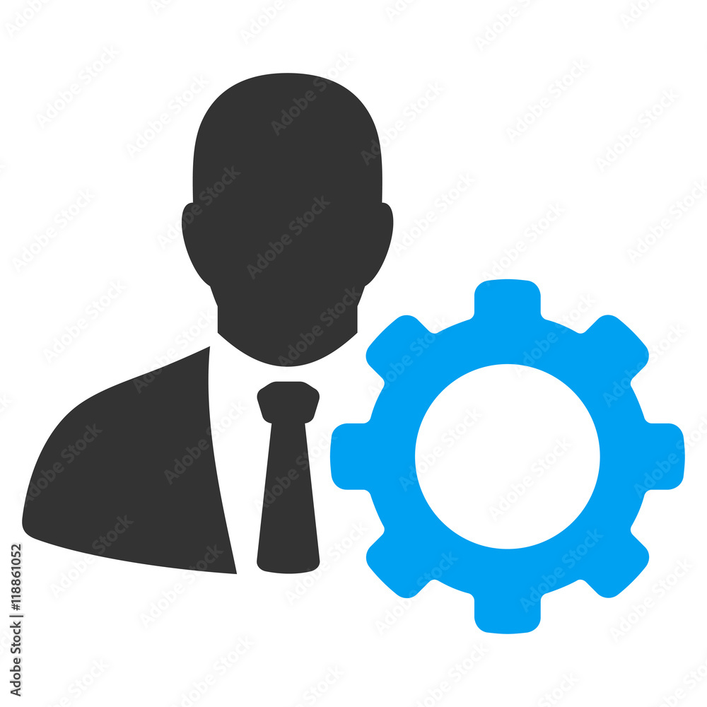 Serviceman icon. Vector style is bicolor flat iconic symbol with ...