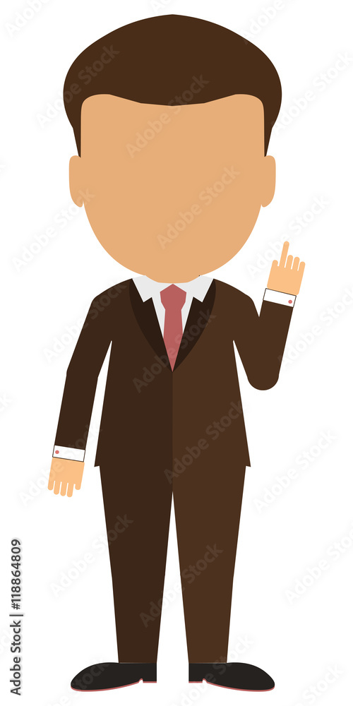 Isolated cartoon businessman. White background. Consultant, colleague ...