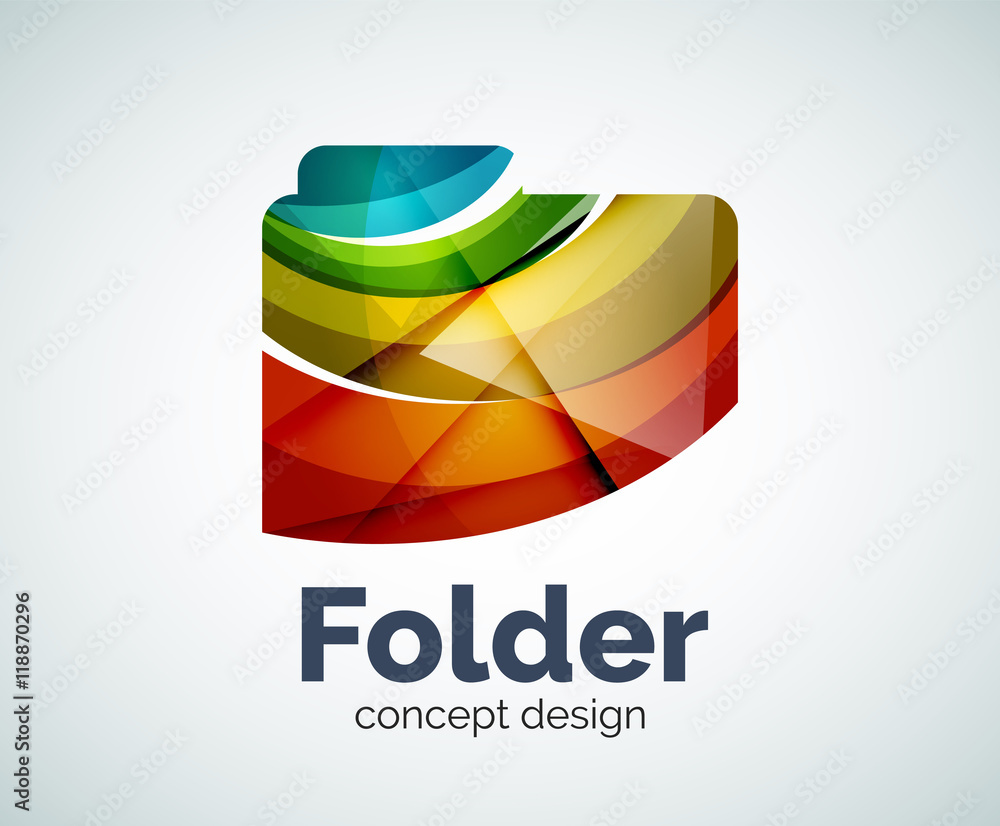 Computer folder logo template Stock Vector | Adobe Stock
