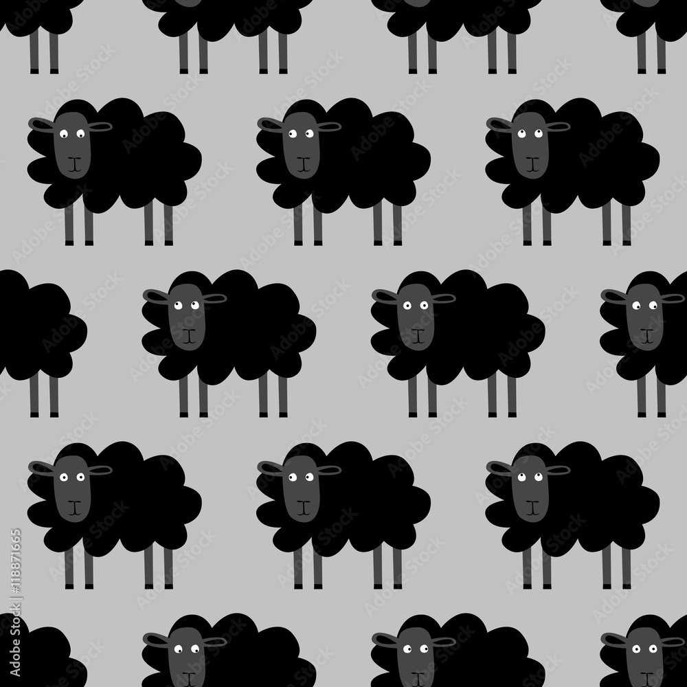 Seamless sheep pattern Stock Vector | Adobe Stock
