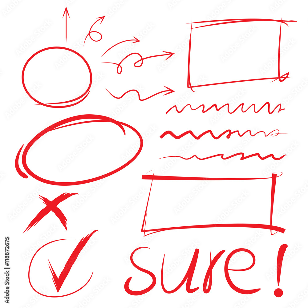 red circle, check marks, arrows Stock Vector | Adobe Stock