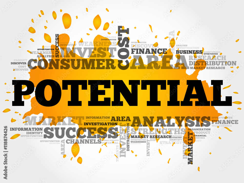 Potential word cloud collage, business concept background Stock Vector ...