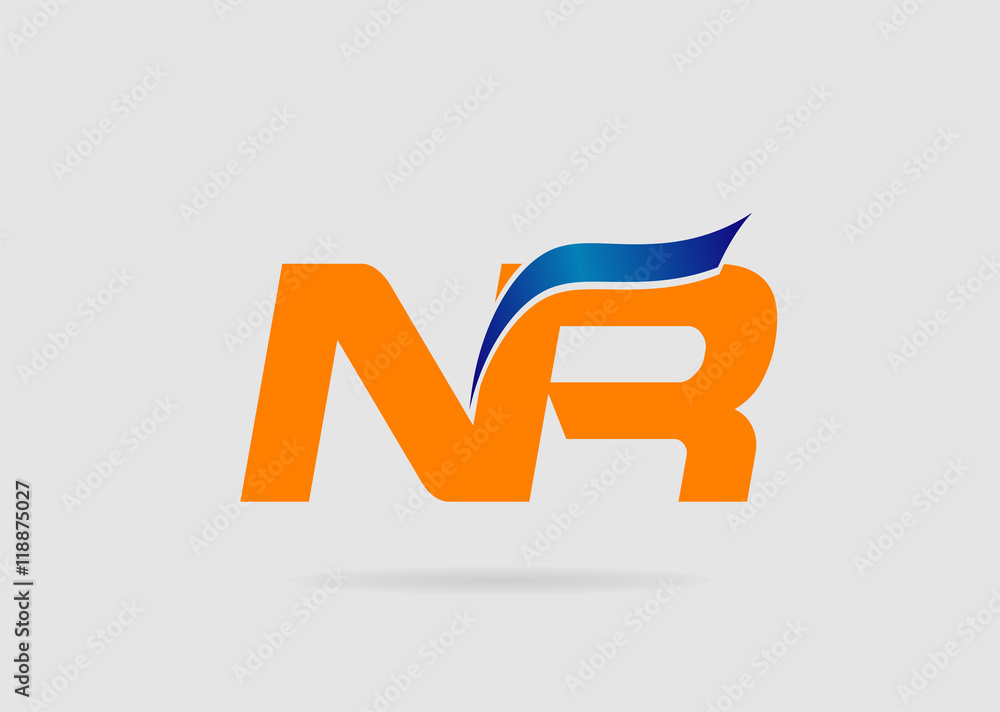Letter NR, n and r logo vector Stock Vector | Adobe Stock