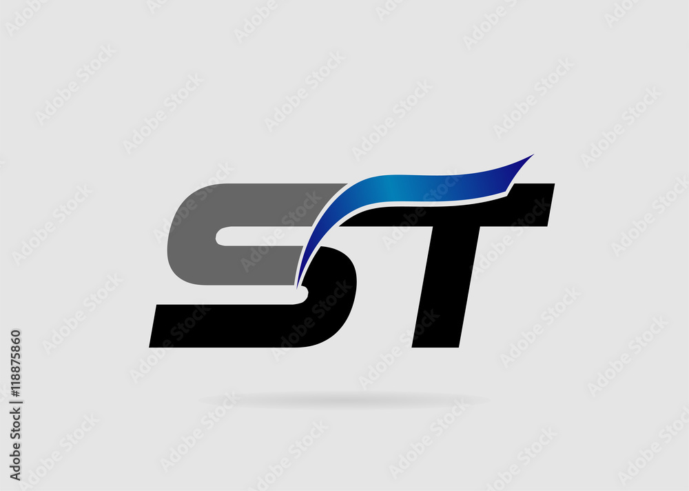 Letter ST Logo Stock Vector | Adobe Stock